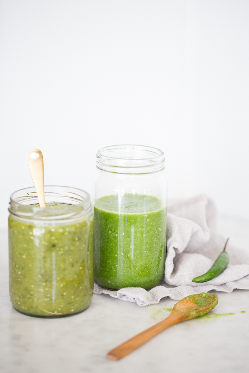 Salsa verde mexicana de dos maneras, cruda y cocida | Piloncillo&Vainilla