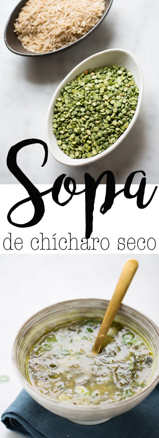 Chícharo seco en sopa con hierbas frescas - Piloncillo&Vainilla